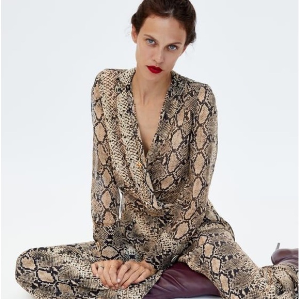Zara Snake Print Blouse - Gem